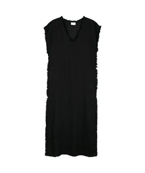 P.a.r.o.s.h Frayed Linen Midi Dress
