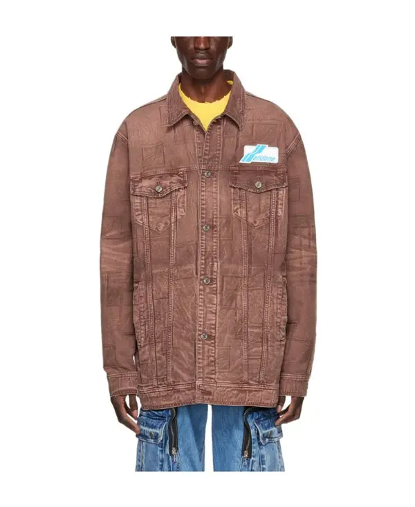 We11Done Logo Lapel Denim Jacket