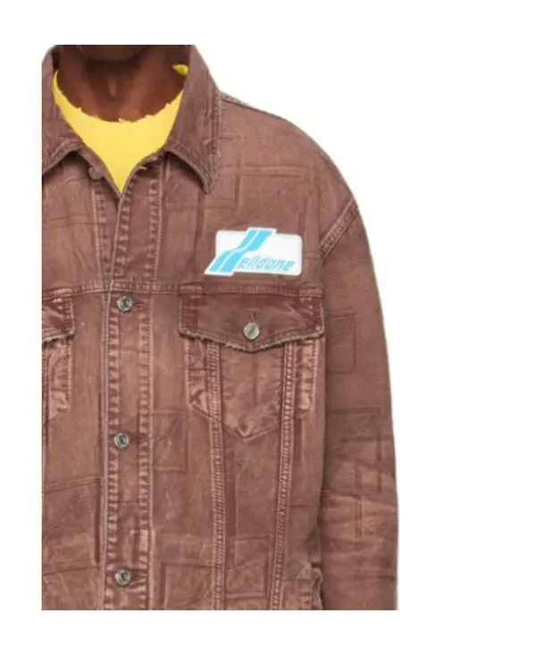 We11Done Logo Lapel Denim Jacket