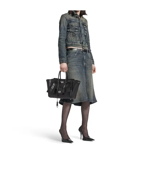 Balenciaga Ruched Distressed Denim Jacket