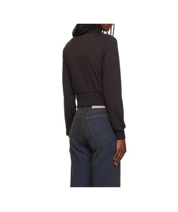 Our Legacy Ribbed Knit Zip-up Cardigan With Pinstripes