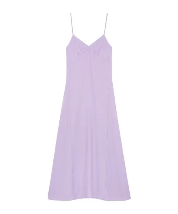 Maison Kitsuné Sleeveless V-neck Flared Dress - Purple