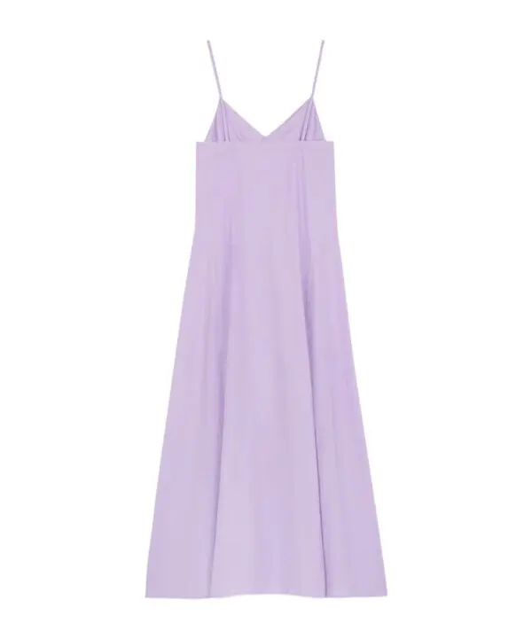 Maison Kitsuné Sleeveless V-neck Flared Dress - Purple