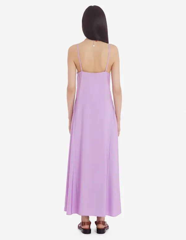 Maison Kitsuné Sleeveless V-neck Flared Dress - Purple