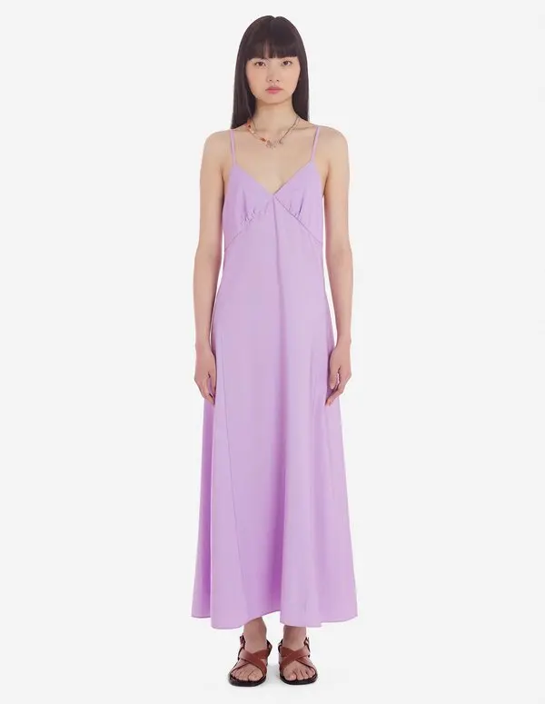 Maison Kitsuné Sleeveless V-neck Flared Dress - Purple