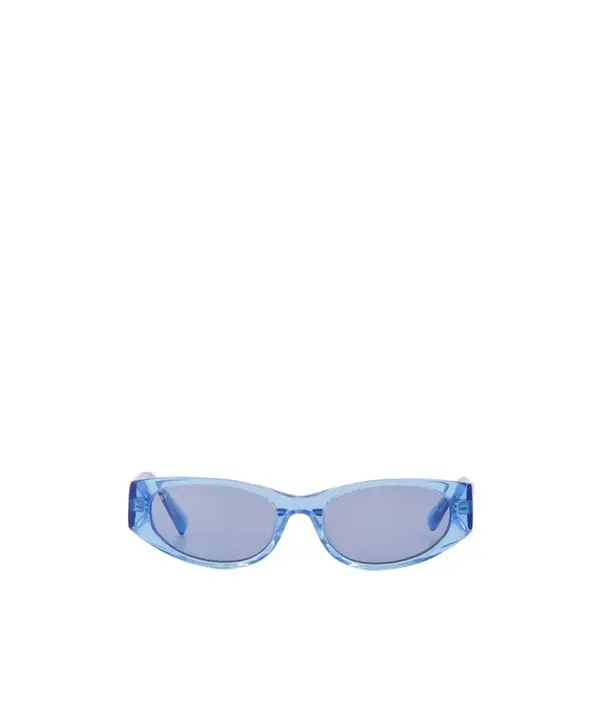 By Far Oval Frame Logo Sunglasses - Blue