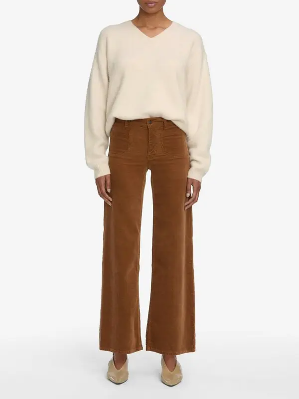 FRAME High-rise Flared-leg Corduroy Trousers