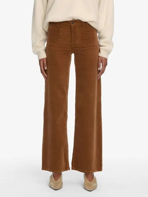 FRAME High-rise Flared-leg Corduroy Trousers