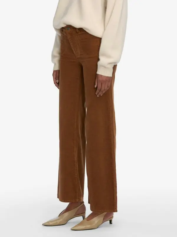 FRAME High-rise Flared-leg Corduroy Trousers