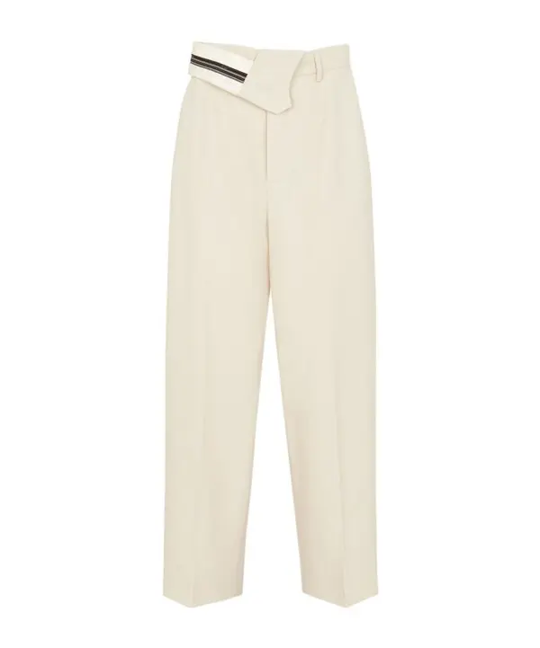Fendi Asymmetric Tailored Trousers - White