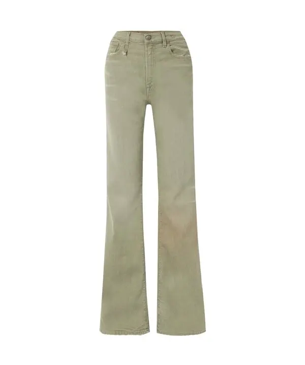 R13 Jane Crackled-effect High Waist Wide-leg Jeans - Nude