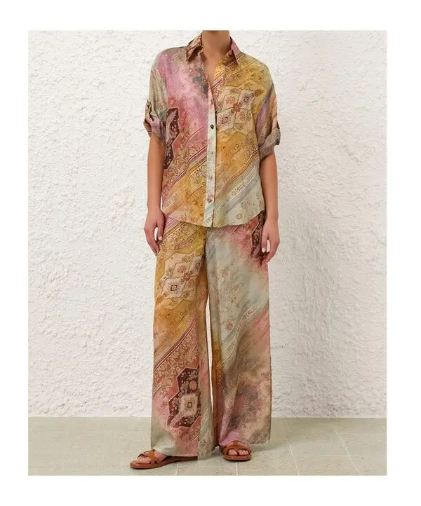 Zimmermann Printed Wide-leg Pants