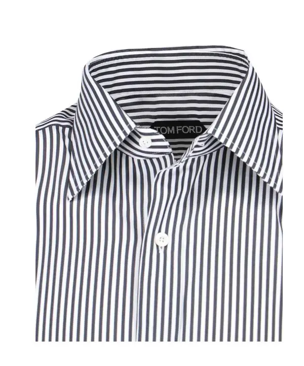 TOM FORD Striped Long-sleeved Shirt - White