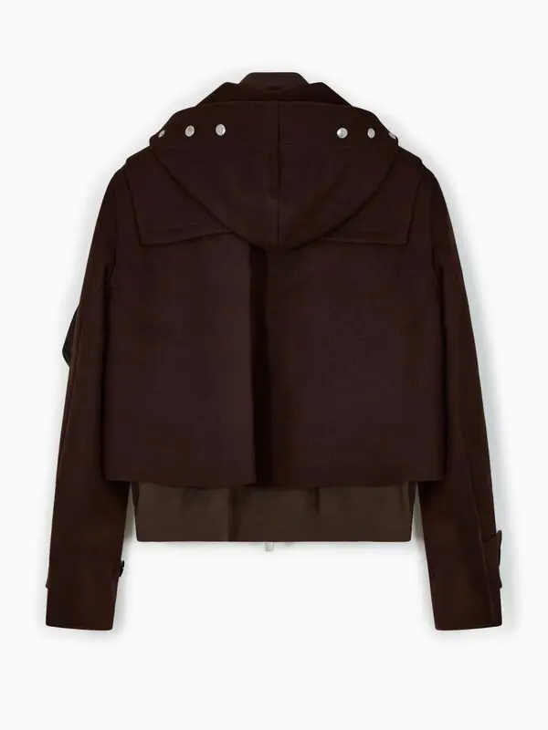 Sacai Toggle-fastening Hooded Jacket - Brown