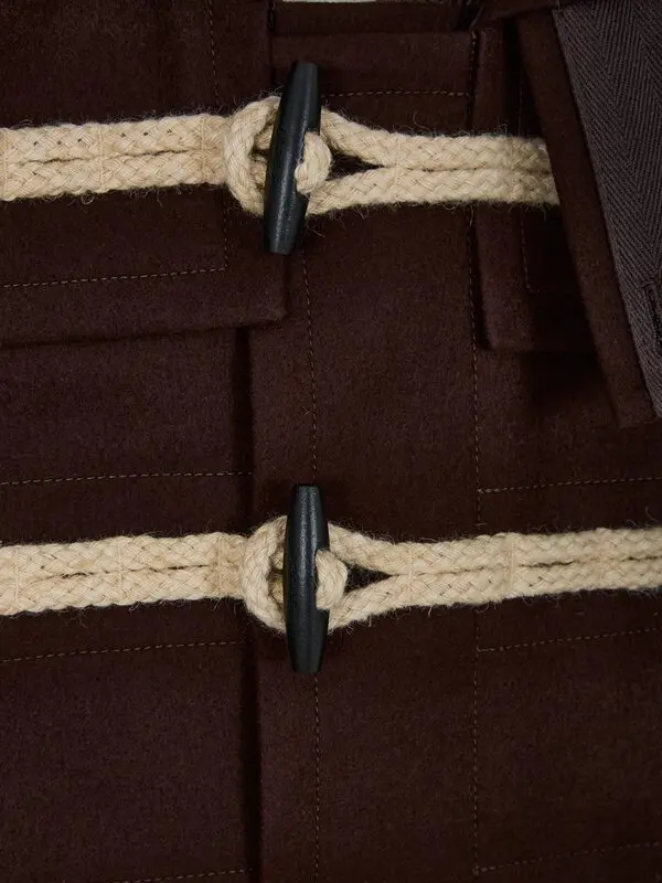 Sacai Toggle-fastening Hooded Jacket - Brown
