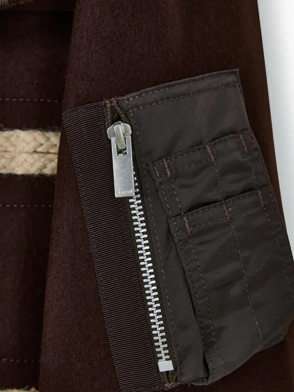 Sacai Toggle-fastening Hooded Jacket - Brown
