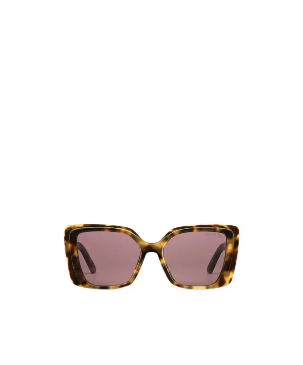 Dior Tortoiseshell Square Frame Sunglasses With Logo Detail - Nude