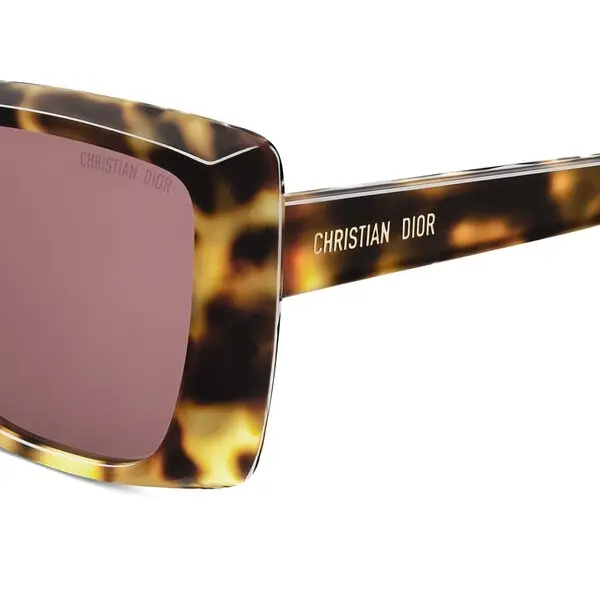 Dior Tortoiseshell Square Frame Sunglasses With Logo Detail - Nude