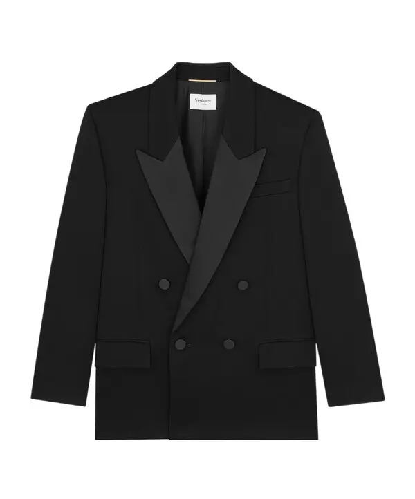 Saint Laurent Double-breasted Tuxedo Jacket - Black