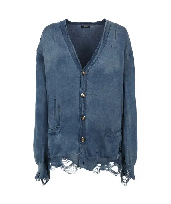R13 Distressed Cotton Cardigan