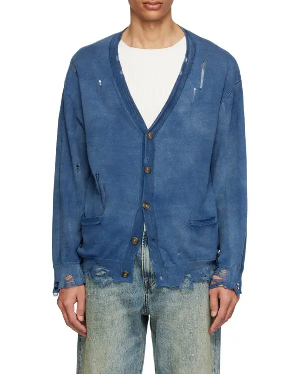 R13 Distressed Cotton Cardigan