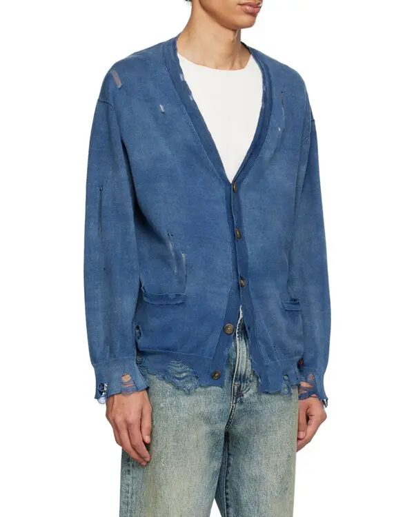 R13 Distressed Cotton Cardigan