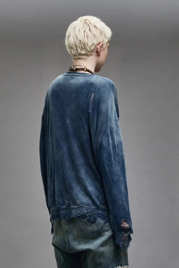 R13 Distressed Cotton Cardigan