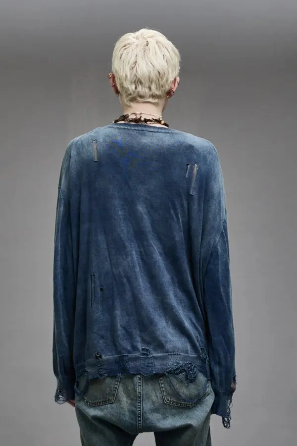 R13 Distressed Cotton Cardigan