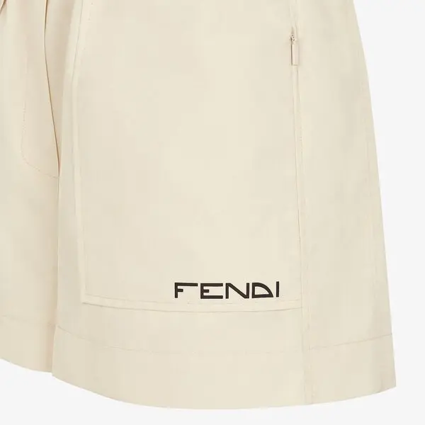 Fendi Logo Print Elasticated Waist Shorts - White