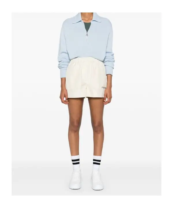 Fendi Logo Print Elasticated Waist Shorts - White