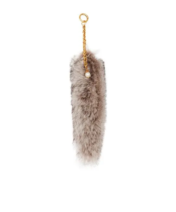 Chloé Shearling Tail And Pearl Charm - Nude