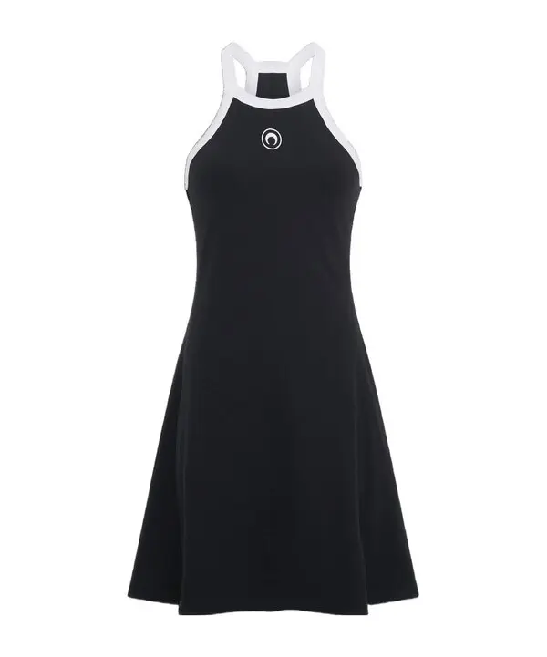 MARINE SERRE Moon Embroidered Sleeveless Dress - Black