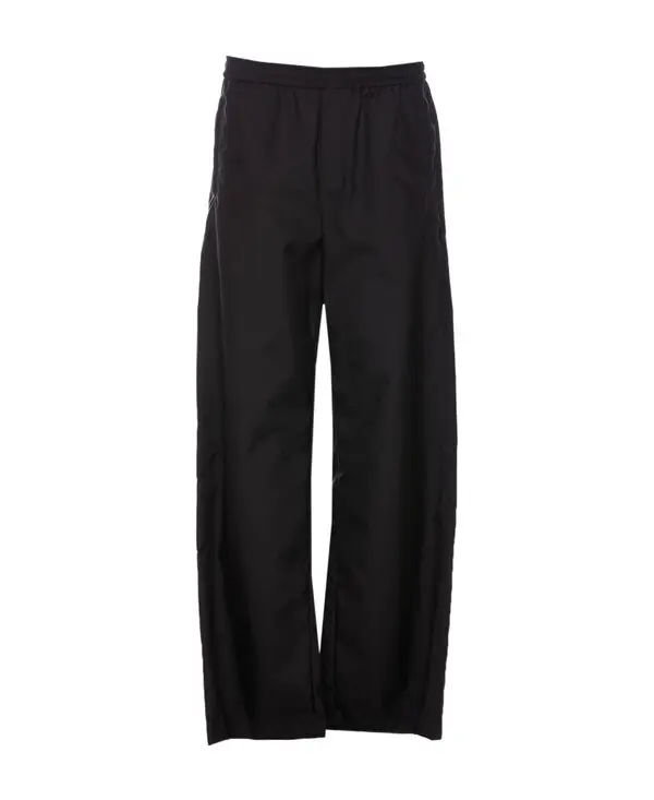 Valentino Garavani High Waisted Straight-leg Trousers With Logo Detail - Black