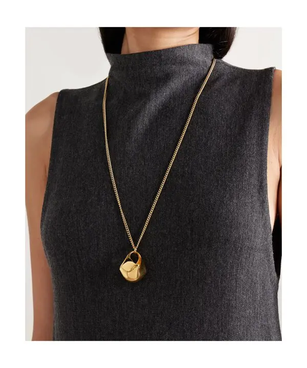 Khaite Lotus Pendant Necklace - Gold