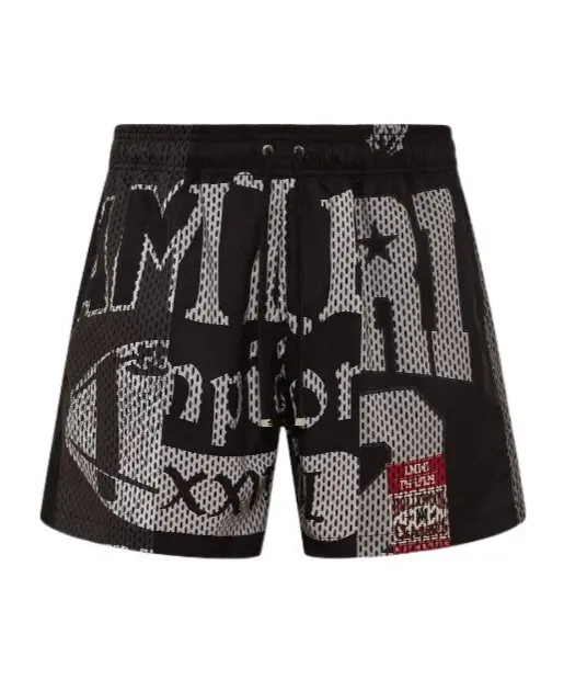 Amiri Spliced Swim Trunks - Black