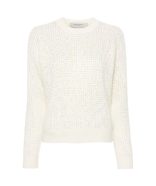 GOLDEN GOOSE Embellished Crewneck Jumper - White