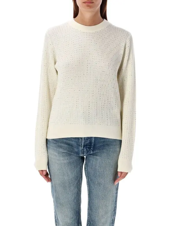 GOLDEN GOOSE Embellished Crewneck Jumper - White
