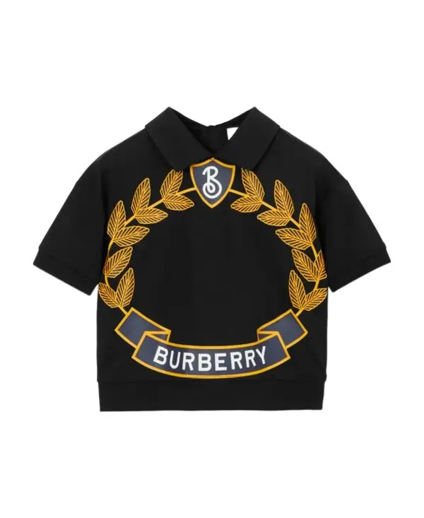 Burberry Oak Leaf Crest Cotton Polo Shirt