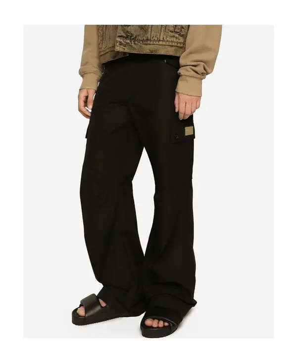 Dolce & Gabbana Logo Plaque Cargo Pants - Black