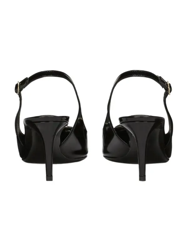 Dolce & Gabbana Logo Plaque Slingback Pumps - Black