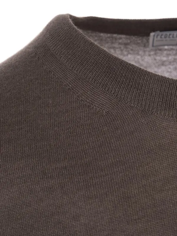 Fedeli Long-sleeved Crewneck Jumper - Gray