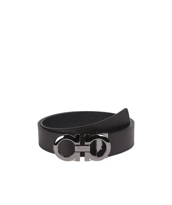 FERRAGAMO Double-sided Logo Belt - Black