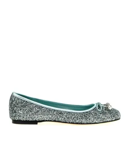JIMMY CHOO Elme Ballet Flats With Bow Detailing - Green