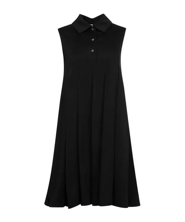 Loewe Sleeveless Polo Collar Trapeze Dress - Black