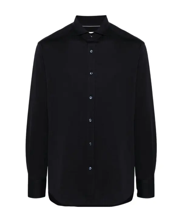 Brunello Cucinelli Spread-collared Buttoned Shirt - Black