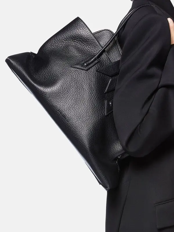 Attico La Passeggiata Medium Top Handle Bag - Black