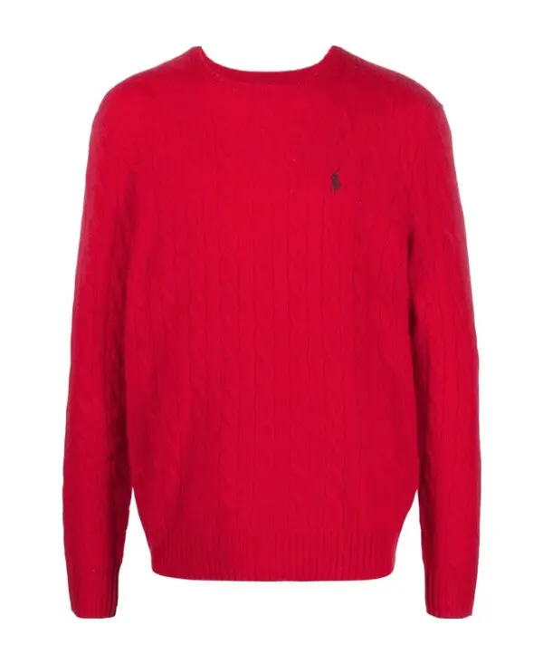 Polo Ralph Lauren Crewneck Cable Knit Jumper - Red