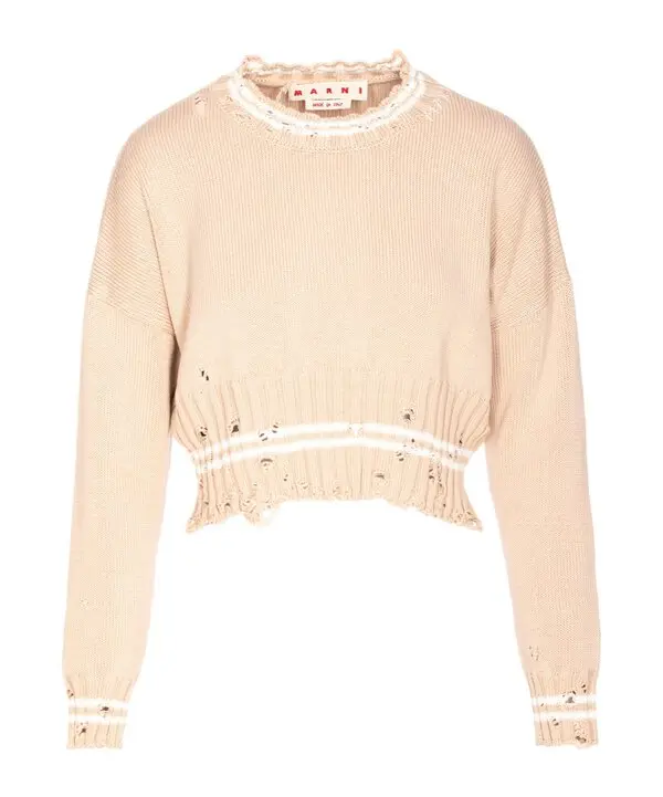 Marni Distressed Crewneck Knitted Jumper