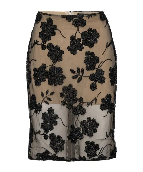ROTATE BY BIRGER CHRISTENSEN Sequined Embroidered Skirt - Black