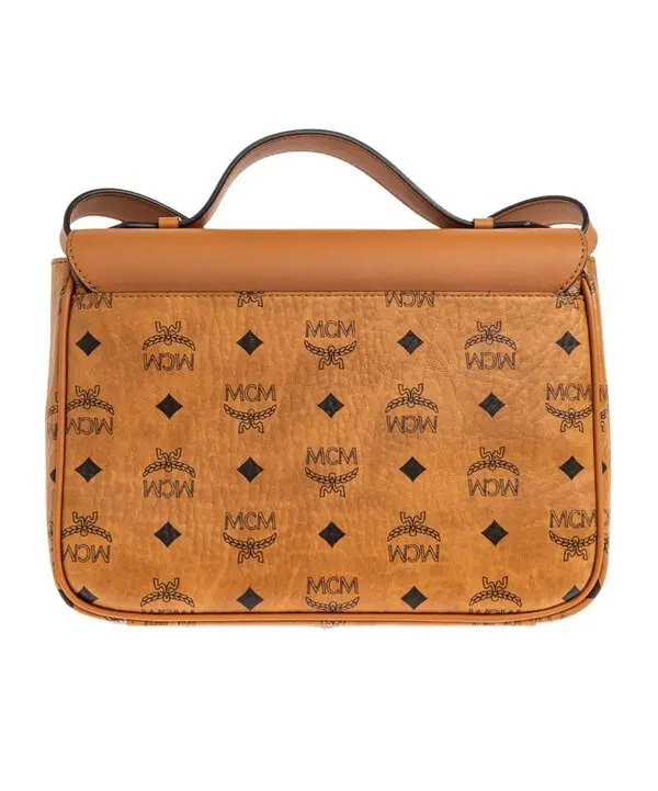 Mcm Tracy Satchel Tote Bag With Gold Clasp